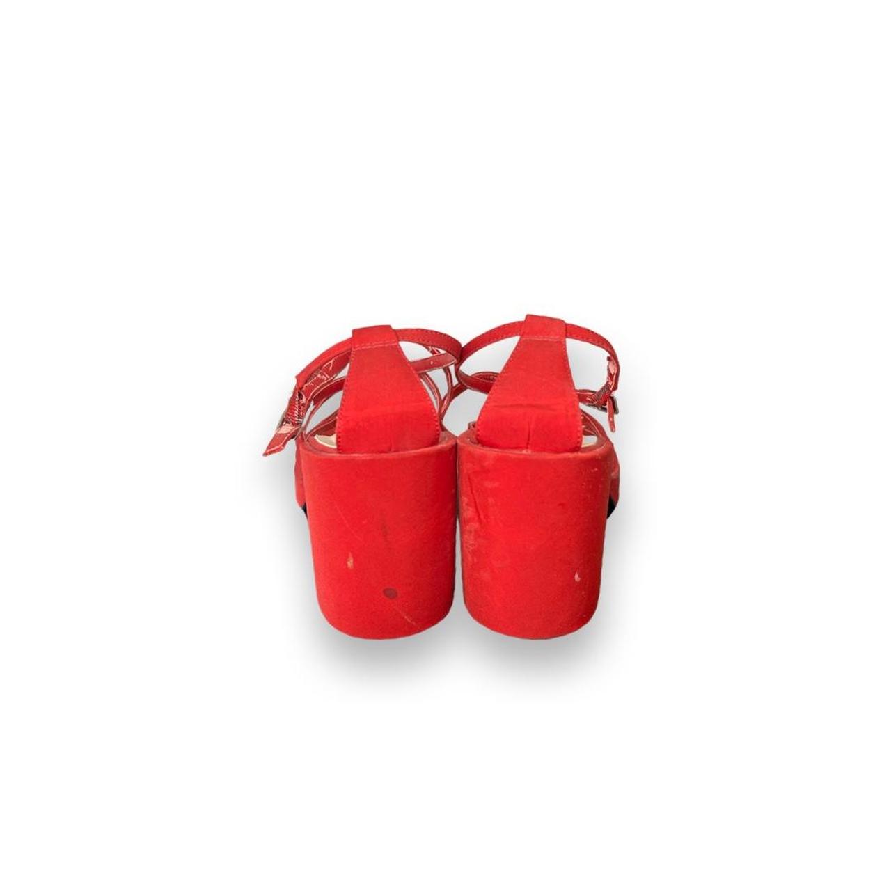 Vintage Mixit Platform Heel 90’s red strappy... - Depop