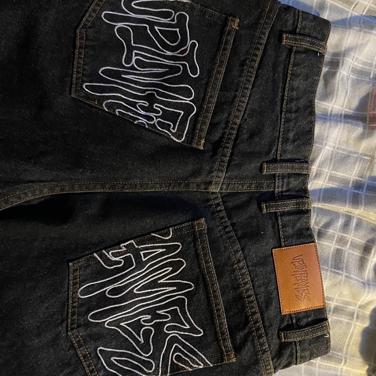 Up In Flames Black Jeans Medium, Size 32 waist 31... - Depop