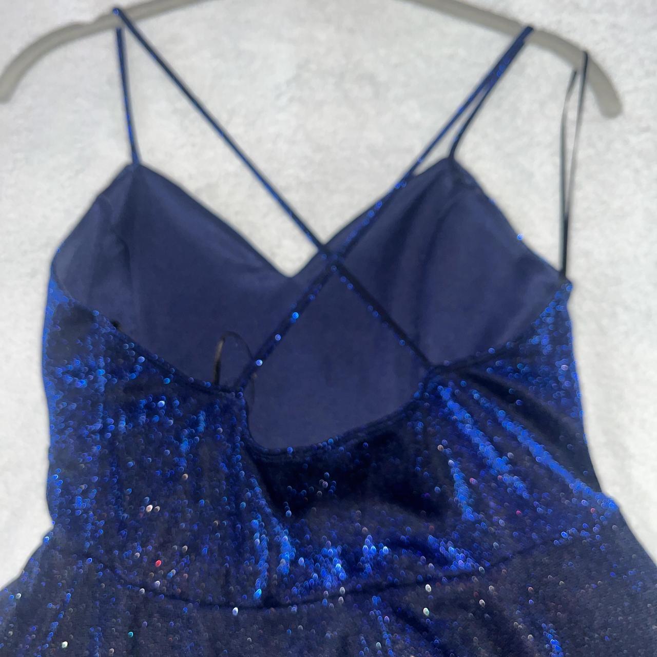 Navy blue medium length dress, super cute and... | Depop