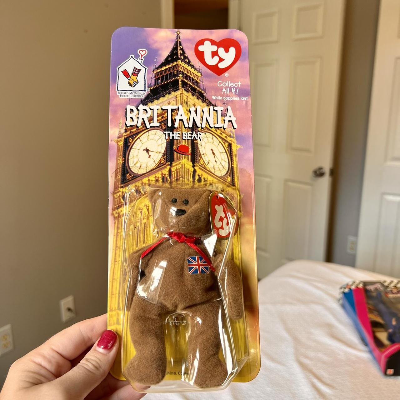 Britannia The Bear Vintage Mini Beanie Baby. Brand... - Depop