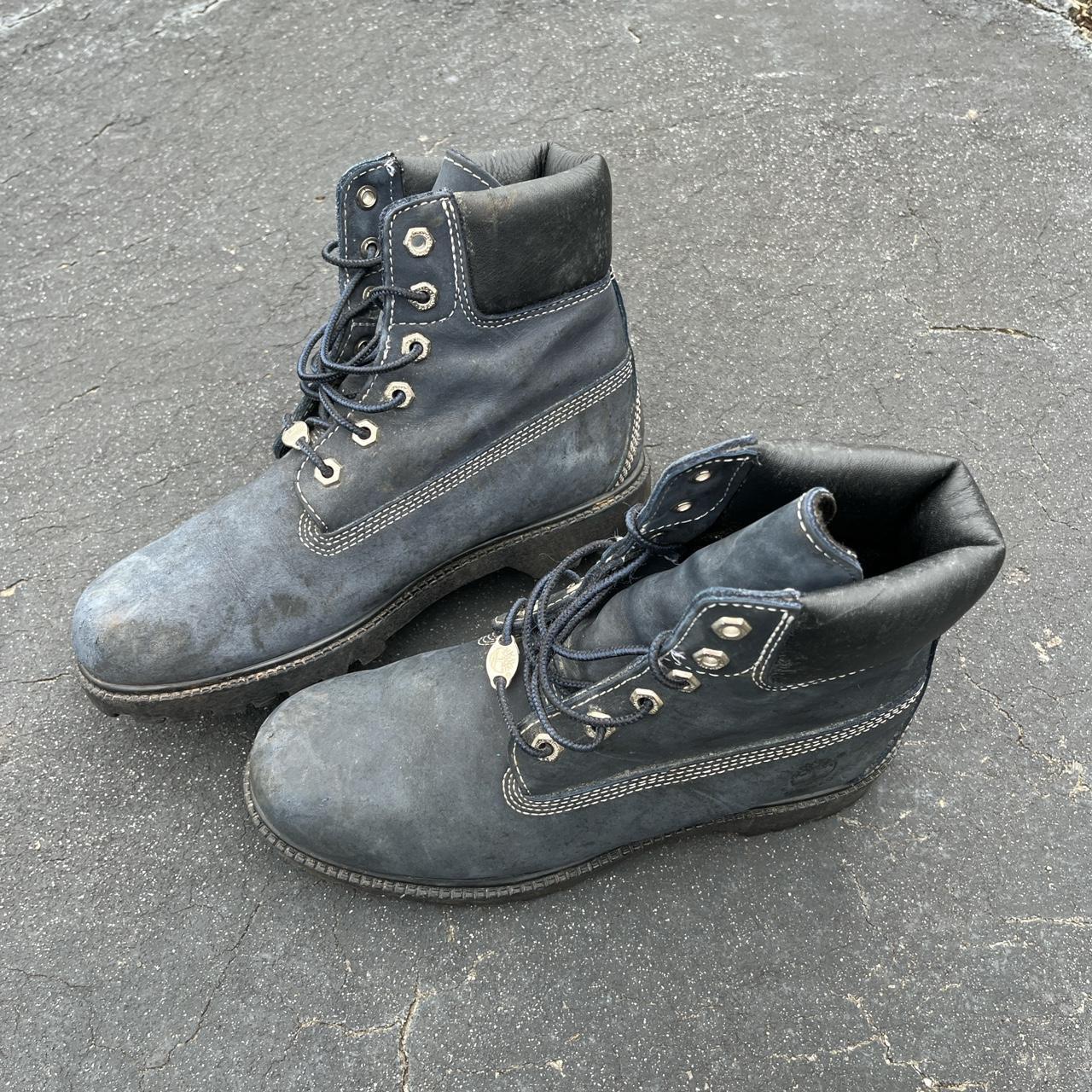 Timberland Navy Suede Boots. Size 9 in men’s. - Depop