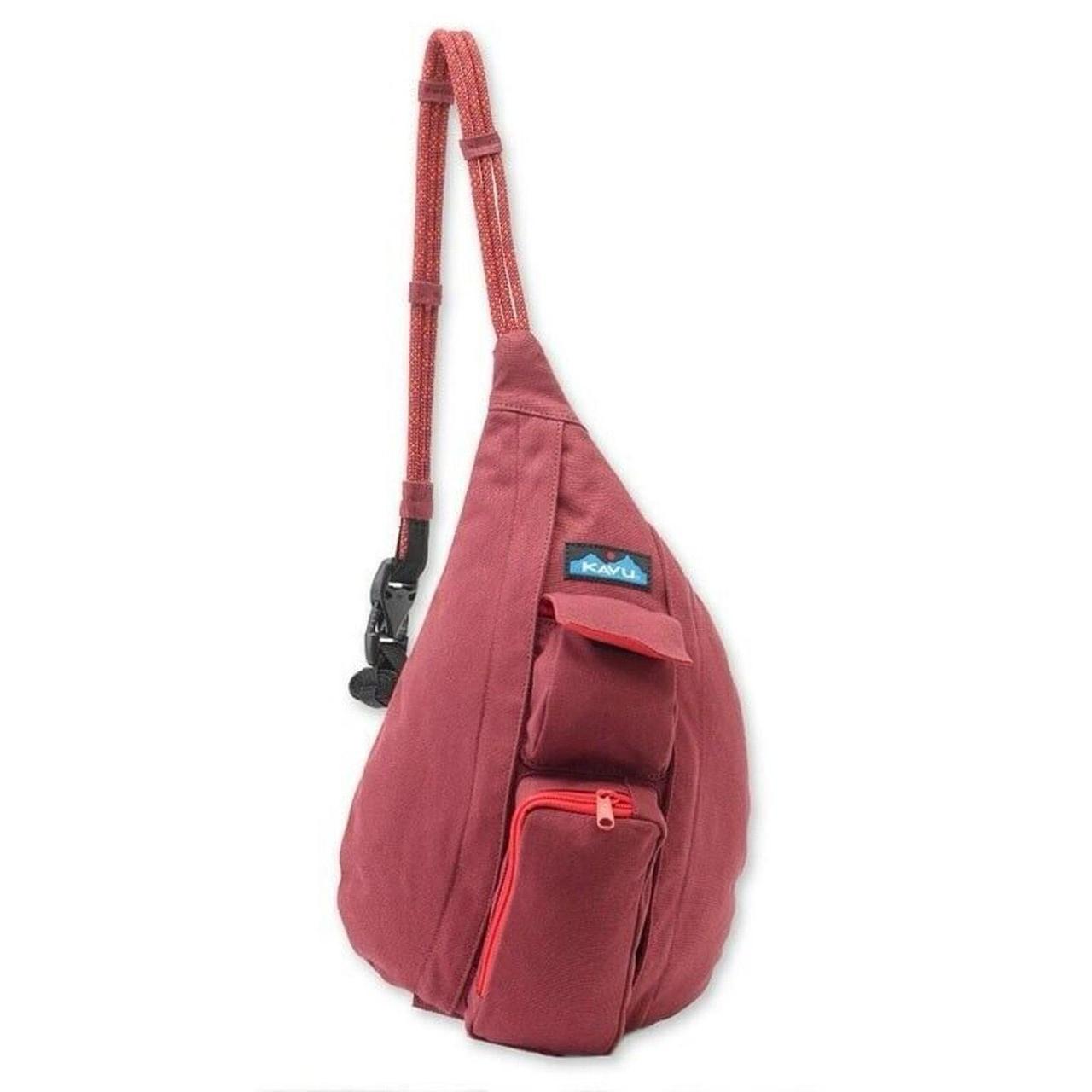 Kavu Rope Bag Red Canvas Sling Crossbody Backpack... | Depop