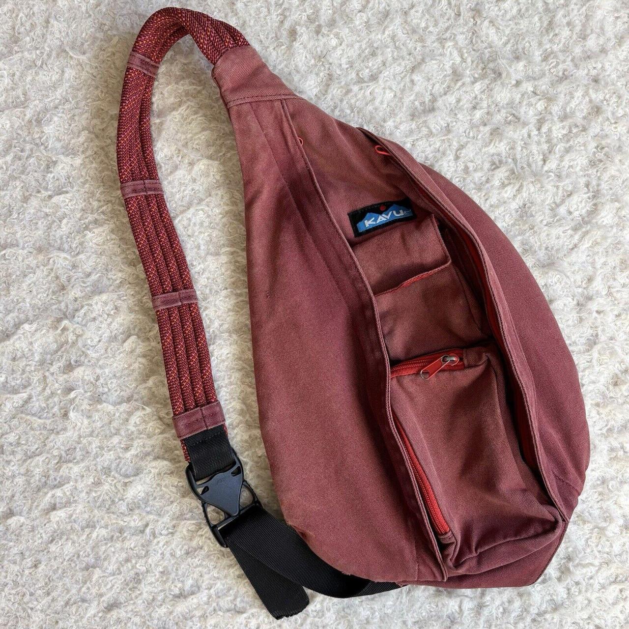 Kavu Rope Bag Red Canvas Sling Crossbody Backpack... | Depop