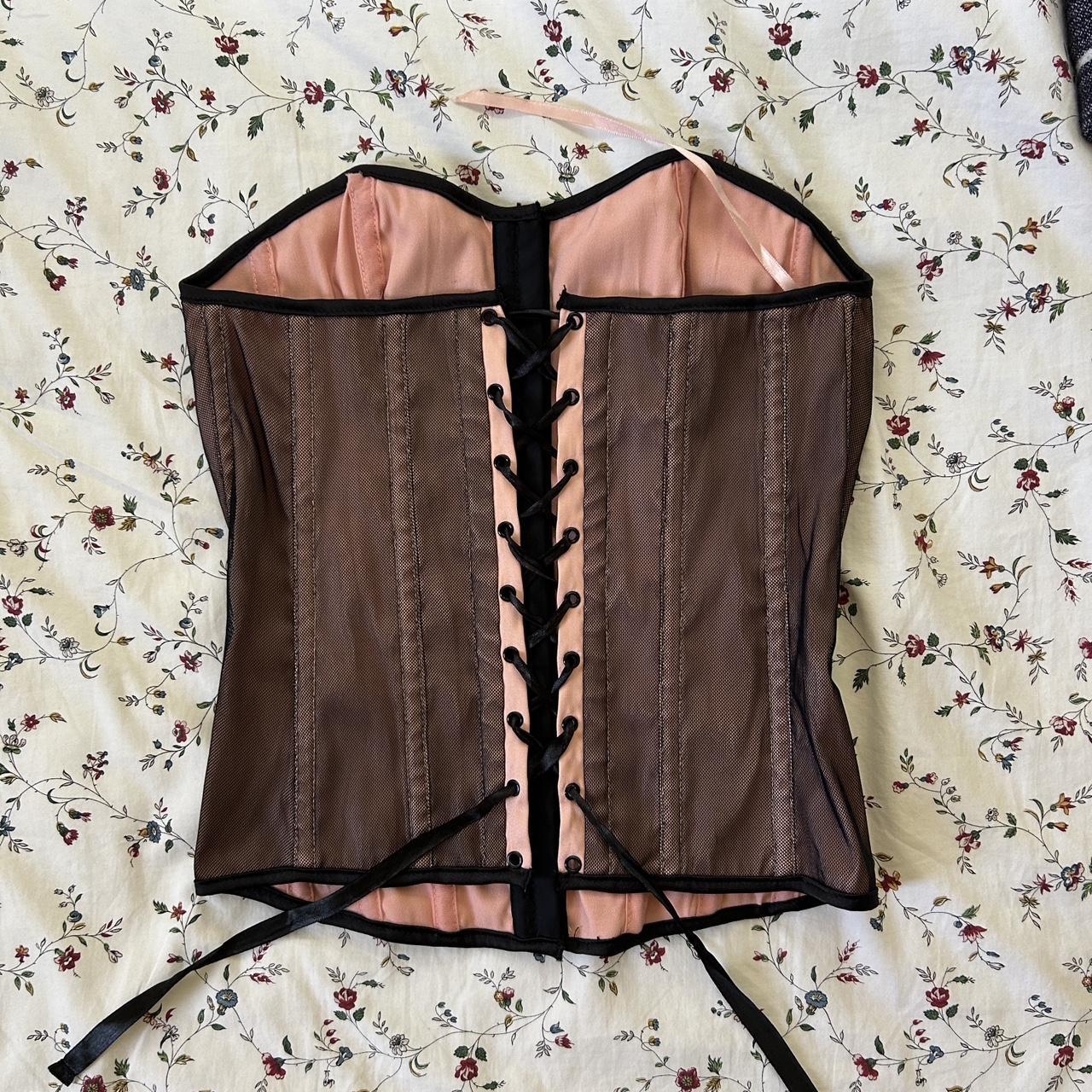 vintage charlotte russe corset with embroidered... - Depop