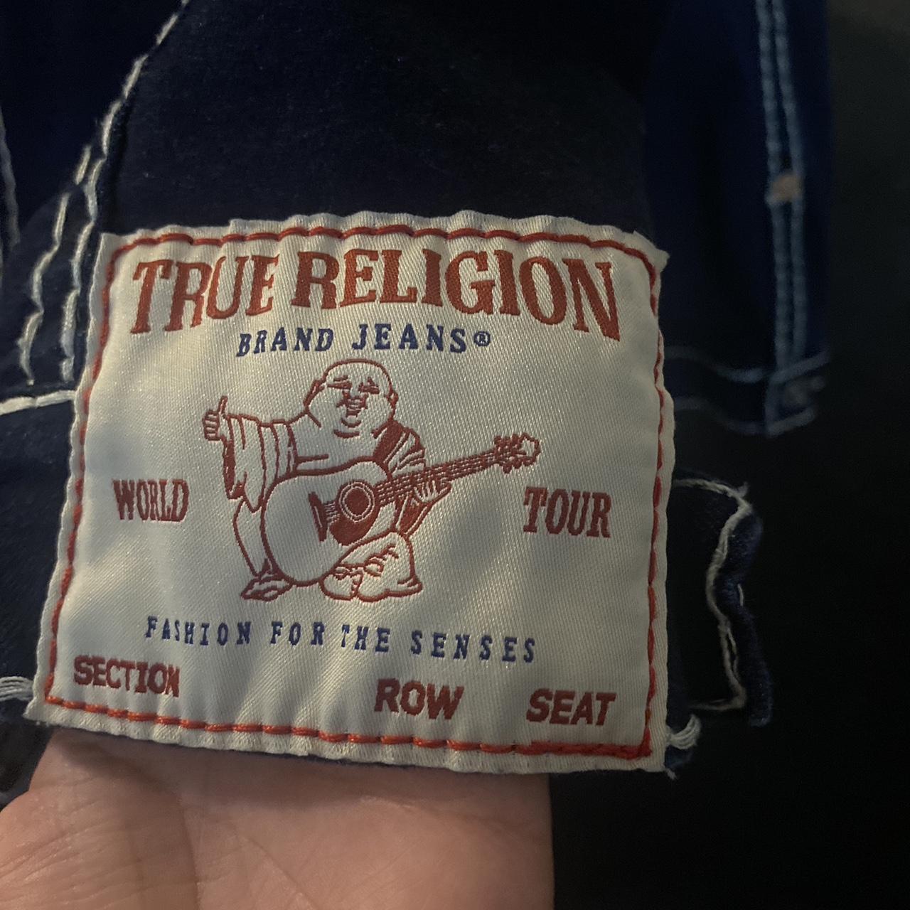 True Religion - Jimmy Rope Navy/Blue Denim Jacket - XL - Depop