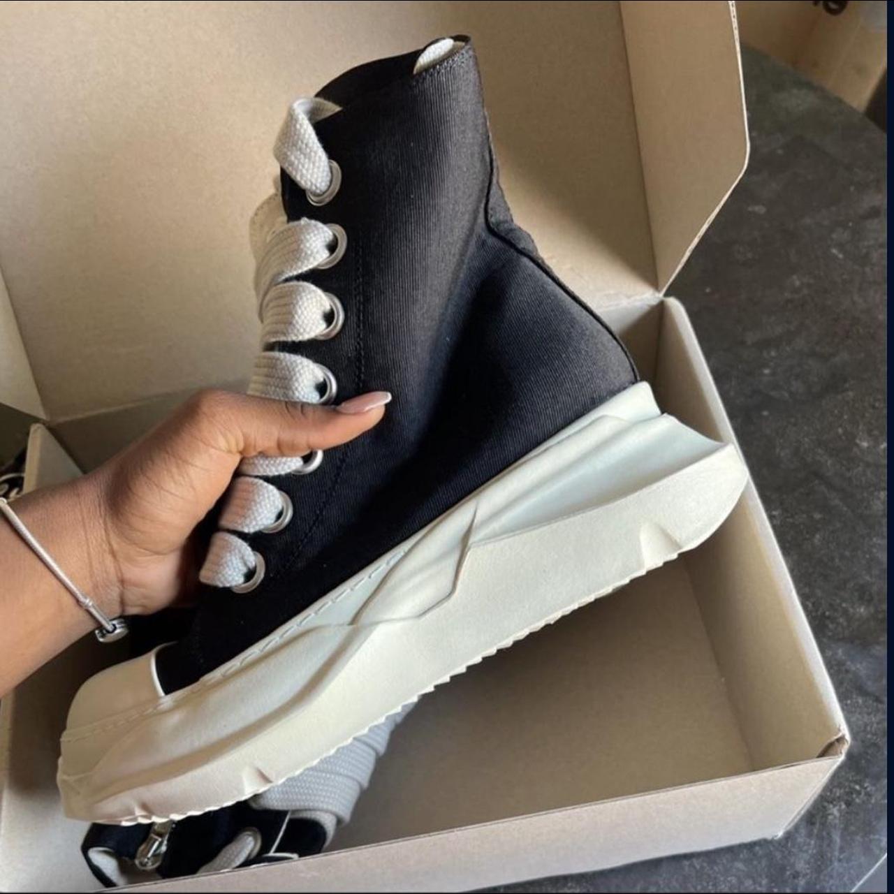 Rick Owens DRKSHDW Abstract Jumbo Lace Sneakers - Depop