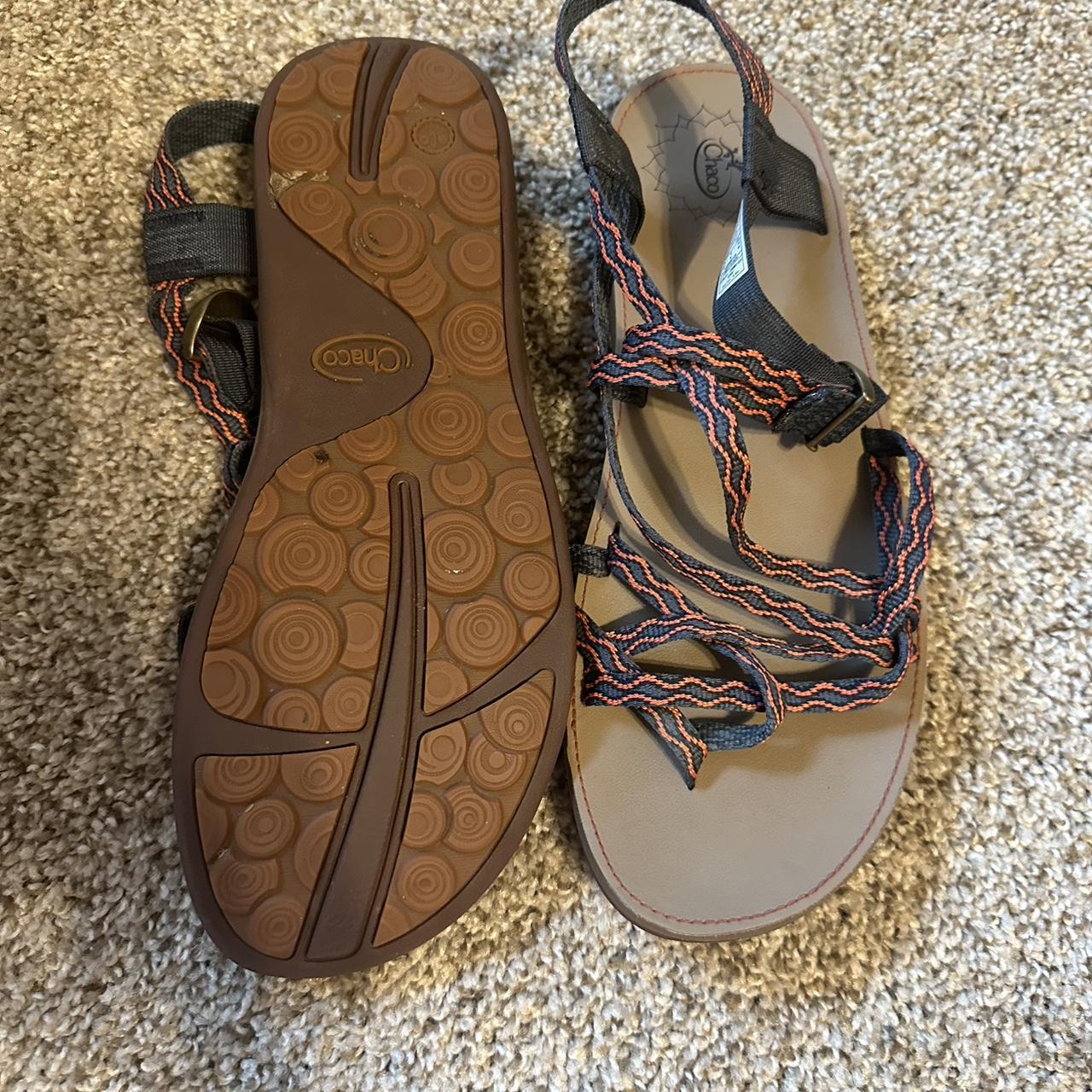 Women’s orange and navy blue chacos! These are super... | Depop