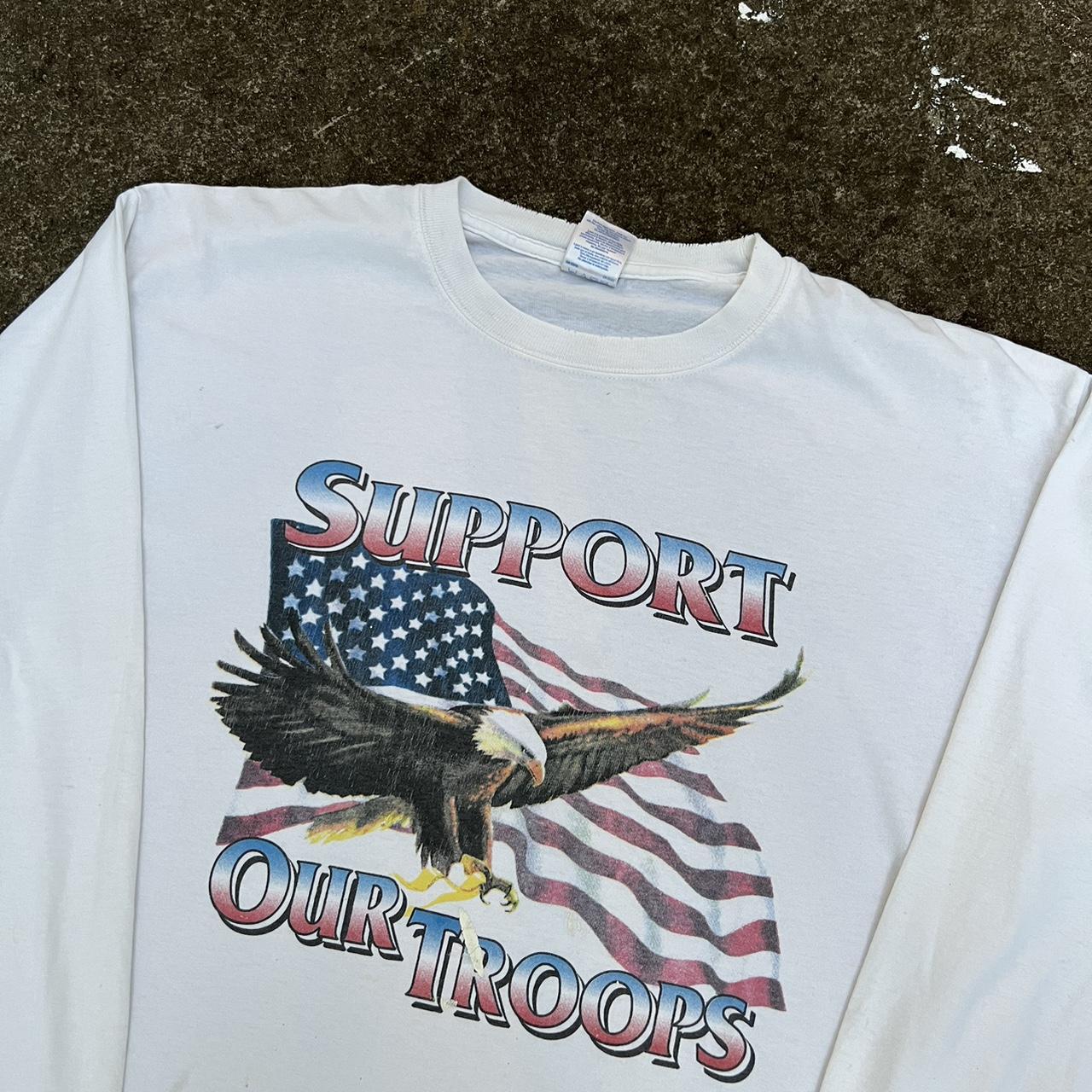 Support Our Troops Tee Vintage Military Veterans... - Depop