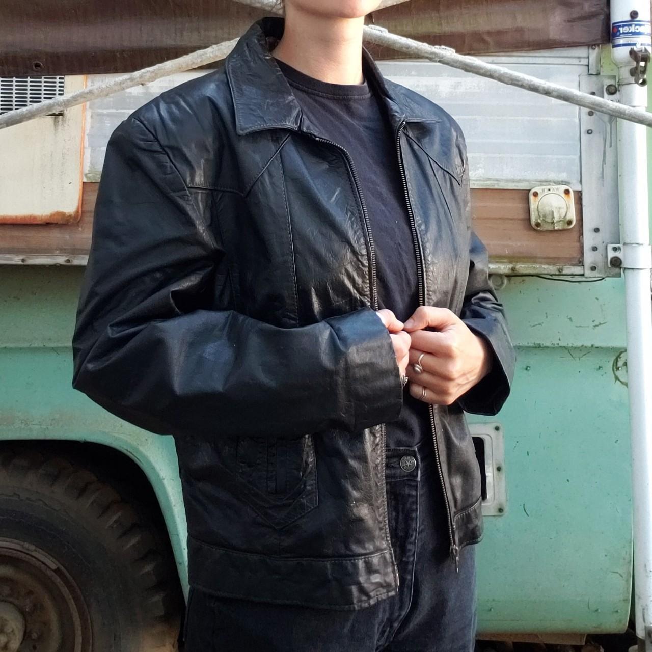 Vintage Jean Pierre leather jacket. Total grungy... - Depop