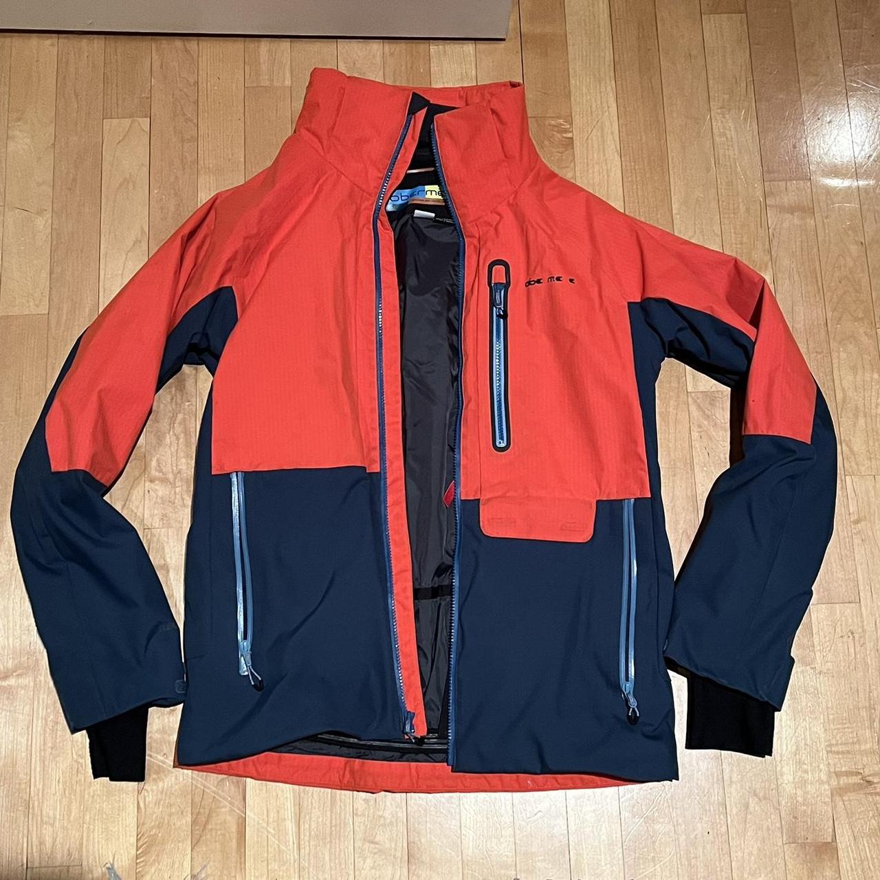 Obermeyer Men's Orange and Navy Coat | Depop