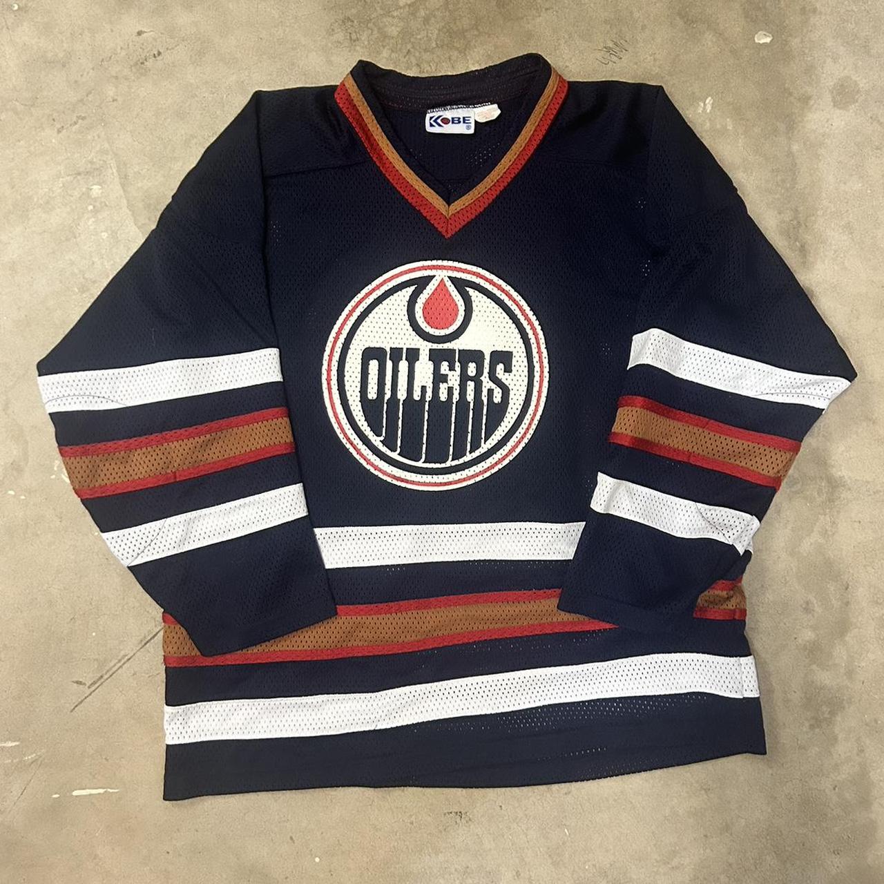 Y2K Kobe NHL Edmonton Oilers Hockey Jersey with #25... - Depop