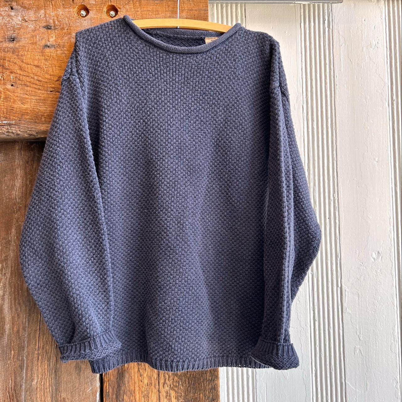 Beautiful chunky knit blue sweater! Coastal grandma... - Depop