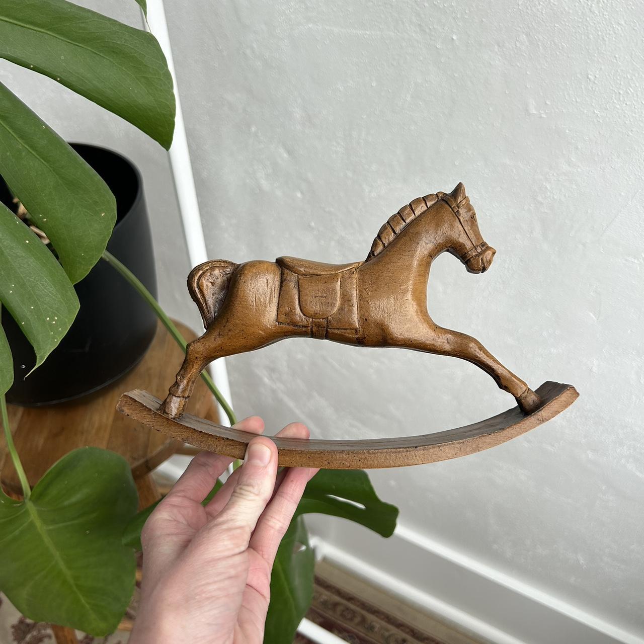 Wooden Carved Rocking Horse - Depop