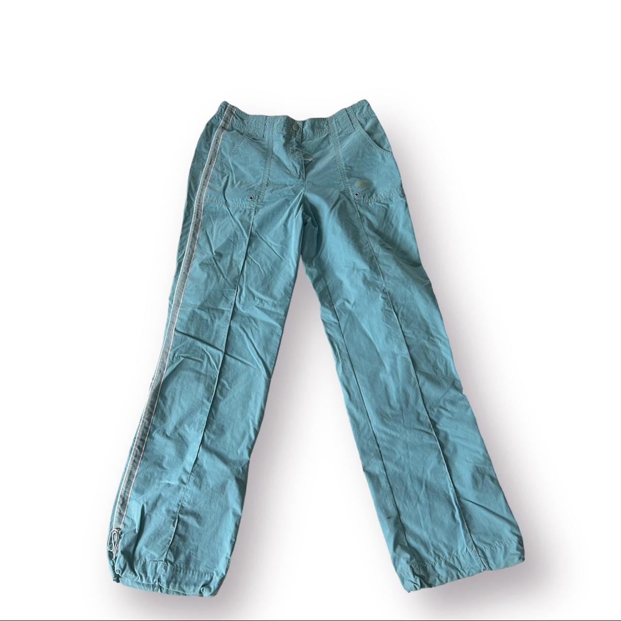 medium y2k teal cargo pants - Depop