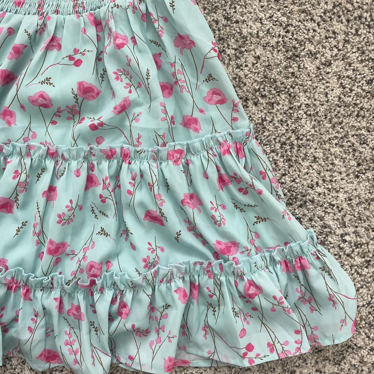 Sweetest Blue & Pink Coquette Mini Dress.... - Depop