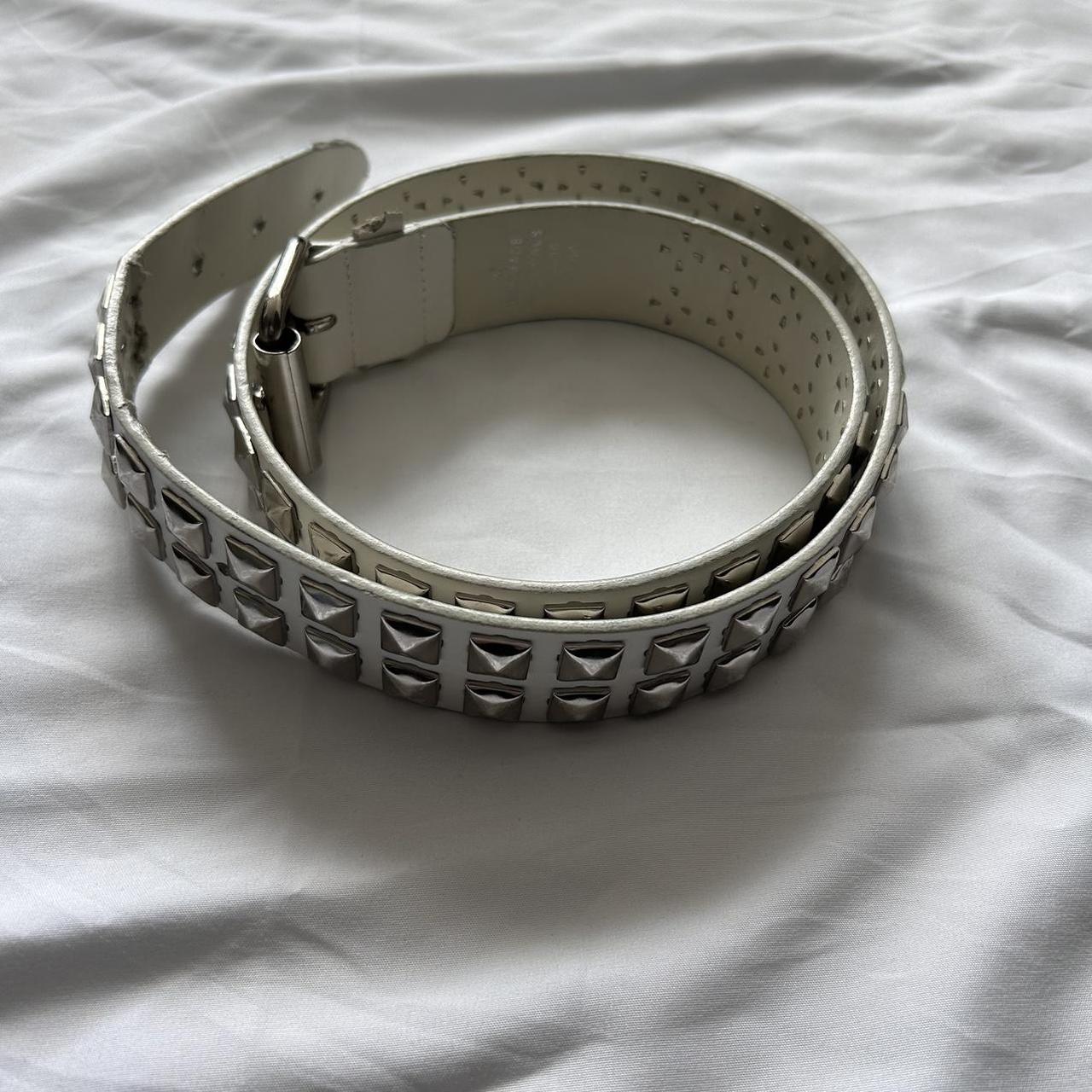 white studded belt - Depop