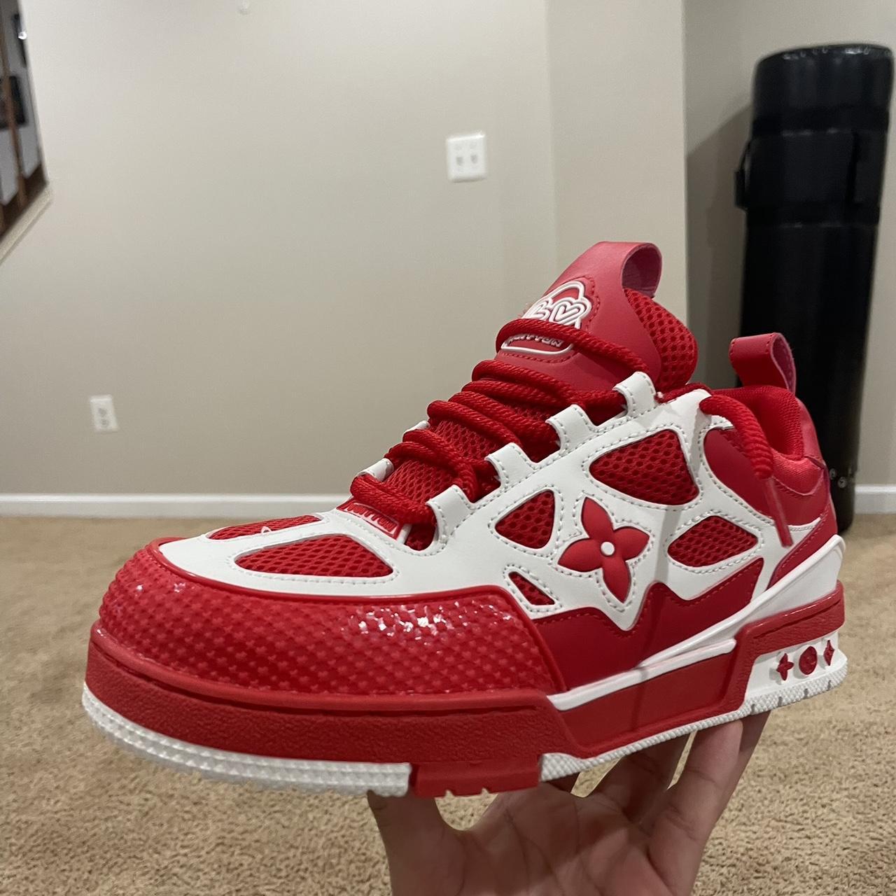LV Skates Red Worn once don’t have the other laces... | Depop