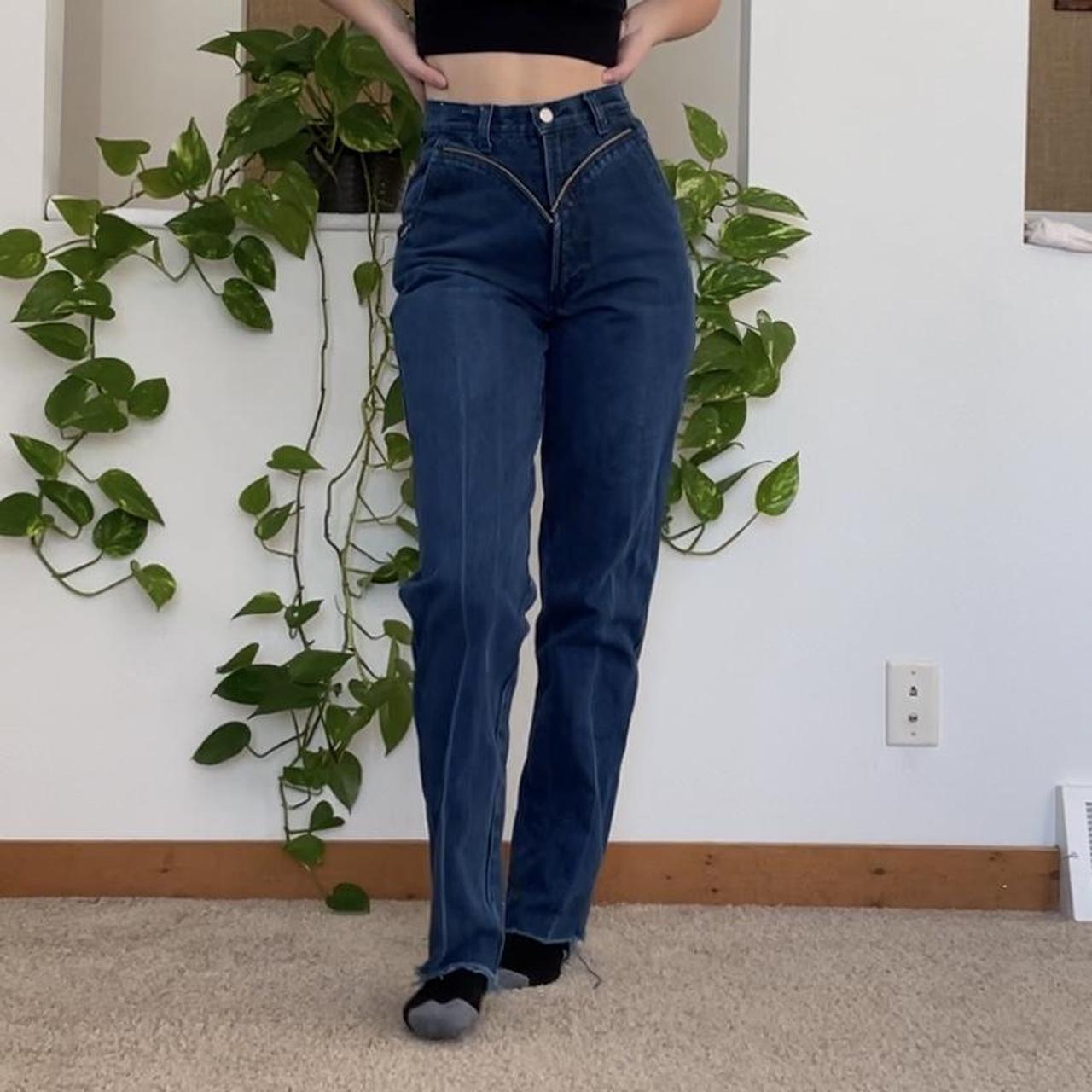 Vintage Blaze jeans no back pockets with metal... - Depop