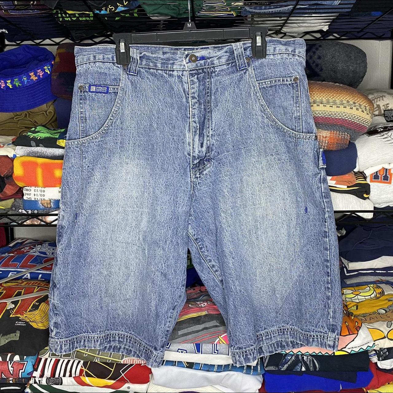 Vintage 90s Paco Jeans Dragon JNCO Style Jean Shorts... - Depop