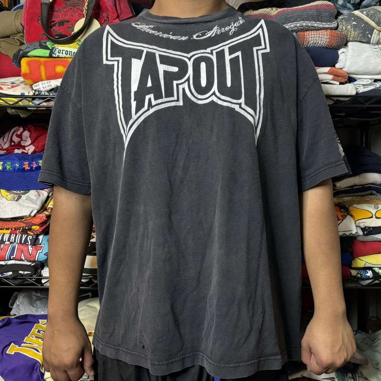 Y2K Tapout “American Arrogant” Double Sided Logo... - Depop