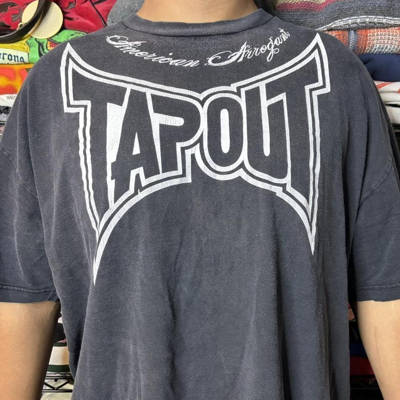 Y2K Tapout “American Arrogant” Double Sided Logo... - Depop