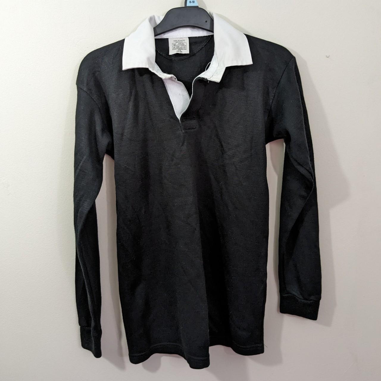 Vintage Classic Black Rugby Top Size 34-36 (Men's... - Depop