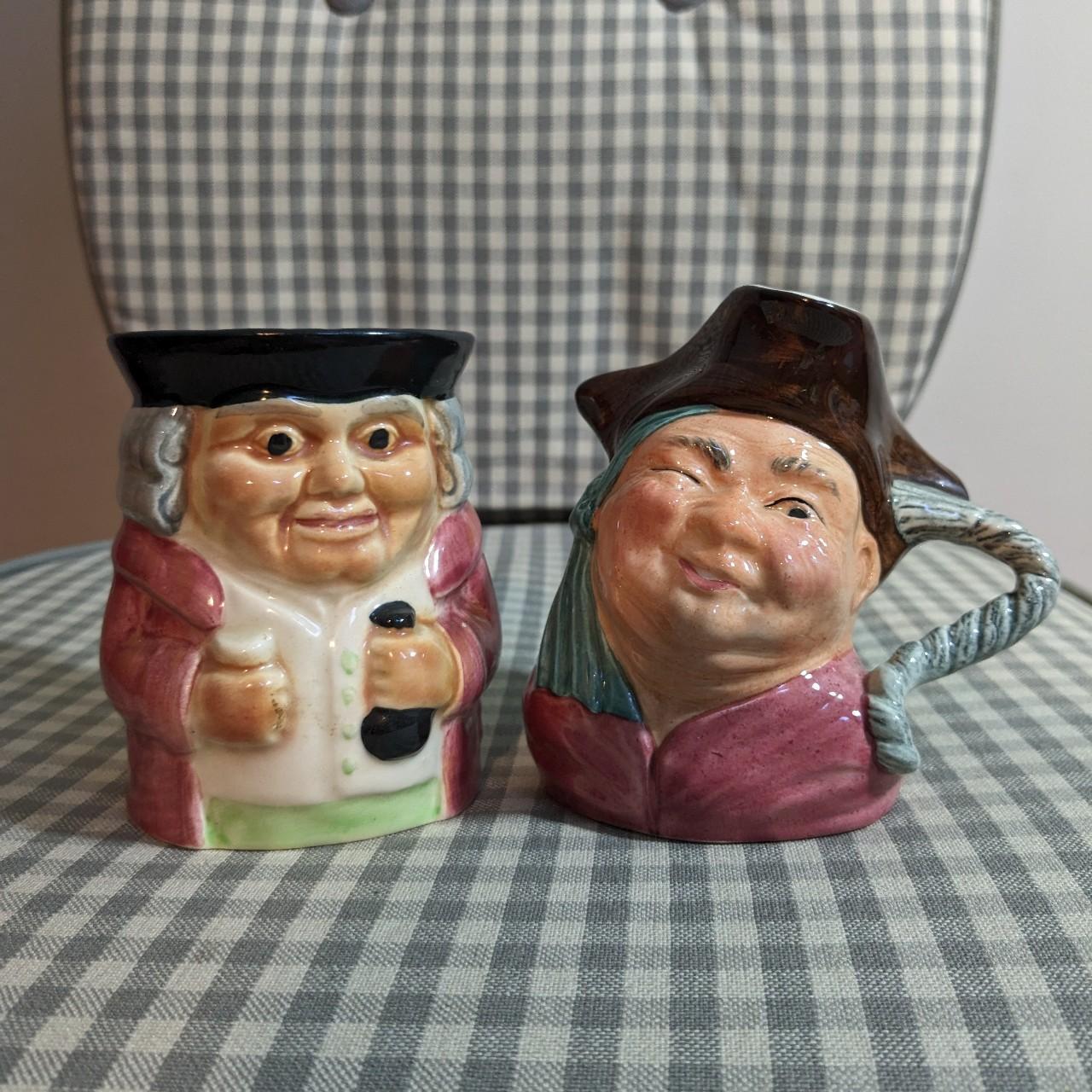 Vintage Hand Painted Pottery Bundle of Two Jolly... - Depop