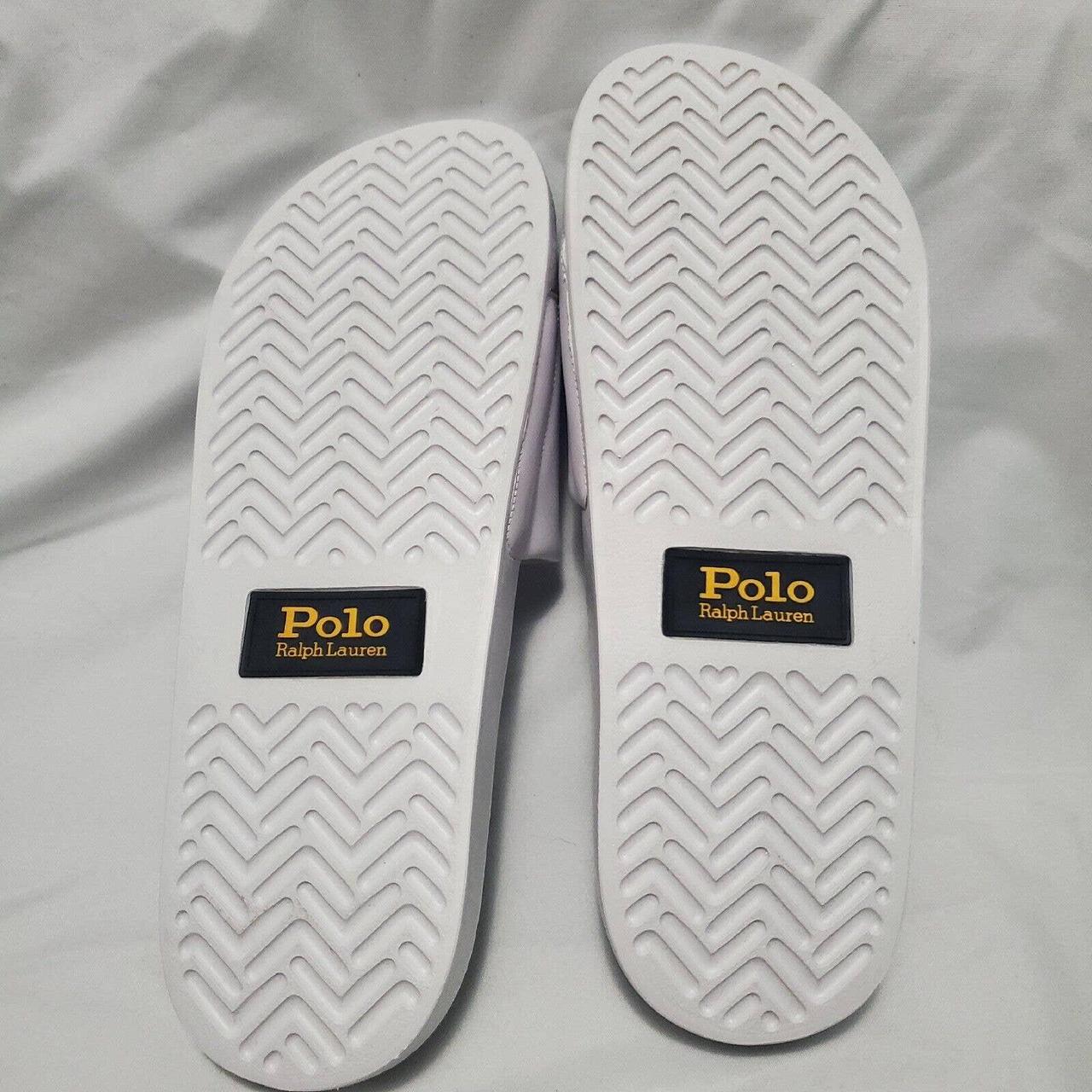 Polo Ralph Lauren Men's White Slides | Depop