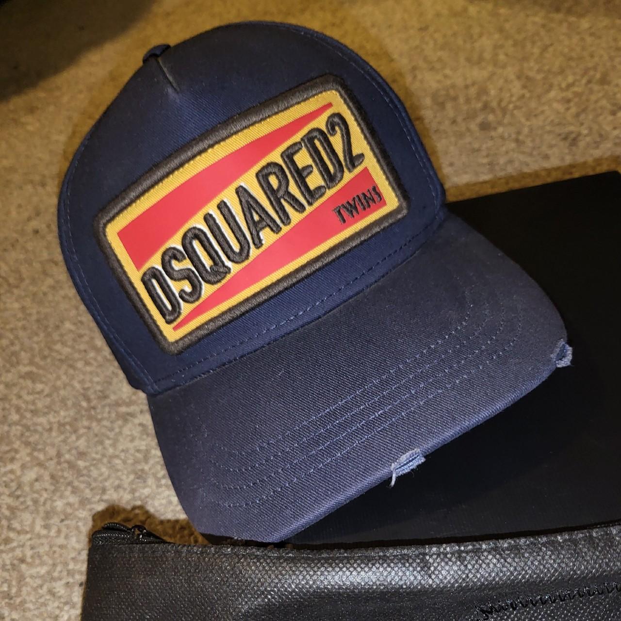 DSQUARED2 Gabardine Caten Baseball Cap Navy... - Depop