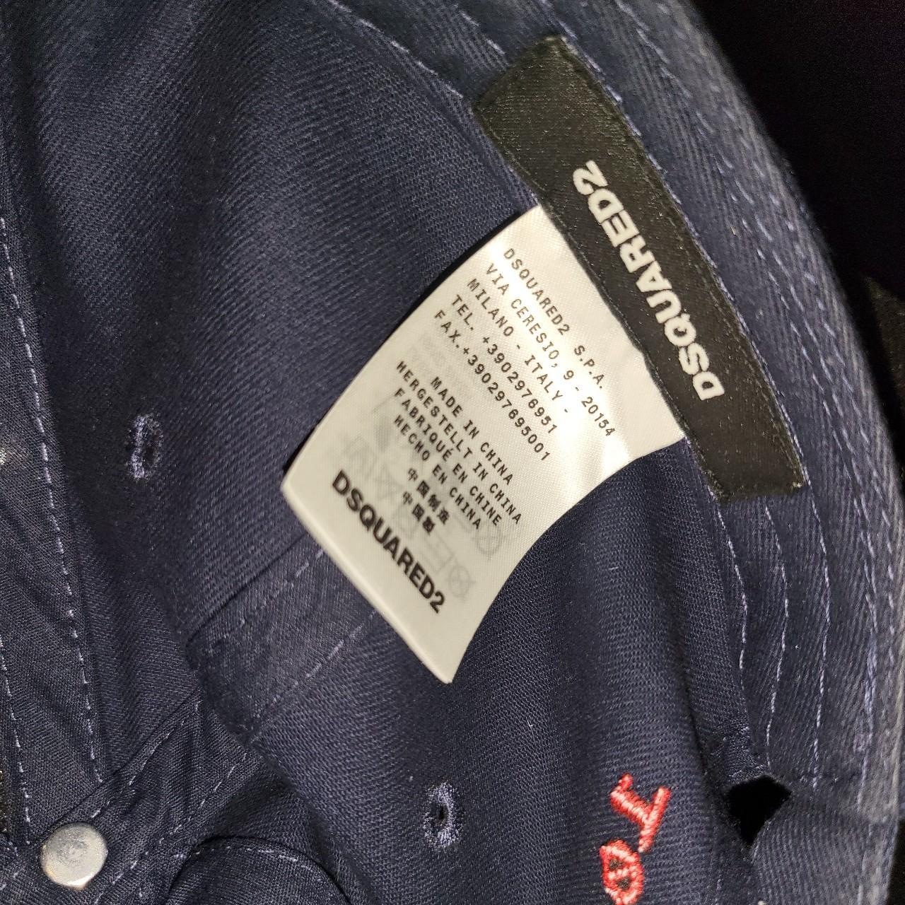 DSQUARED2 Gabardine Caten Baseball Cap Navy... - Depop