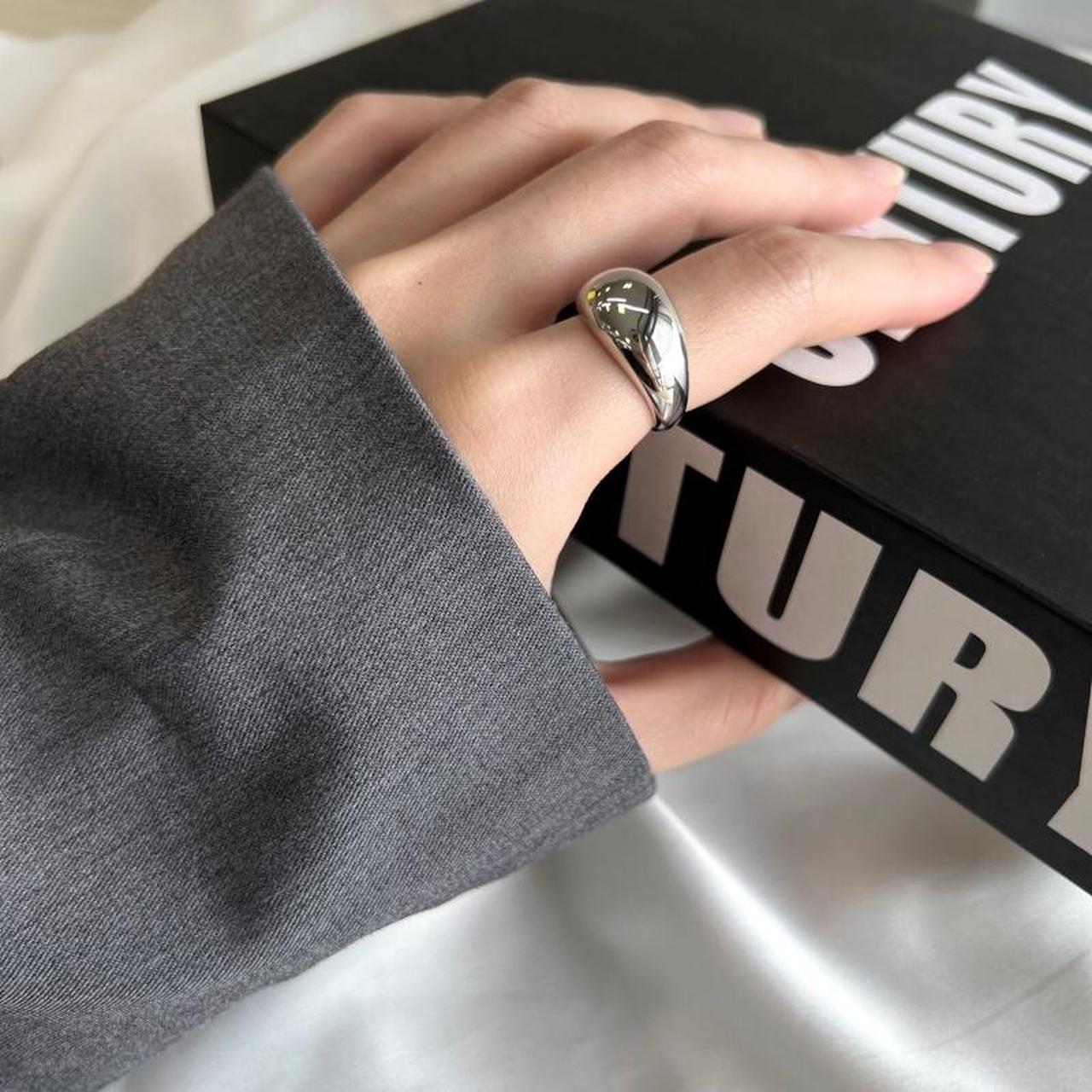 925 Sterling Silver Bold Solid Ring - Adjustable... - Depop