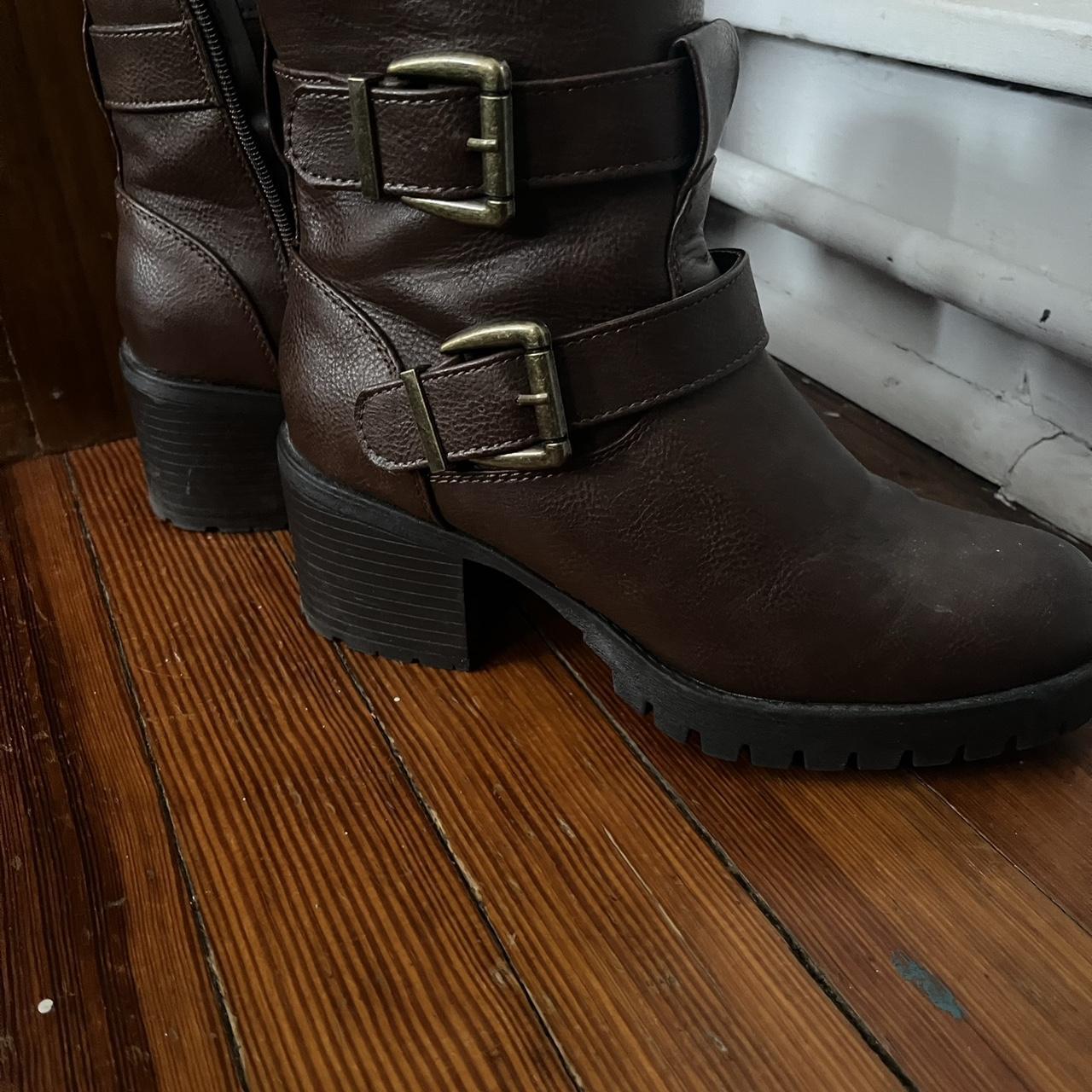 Primark brown booties, worn once, cute boots they’re... - Depop