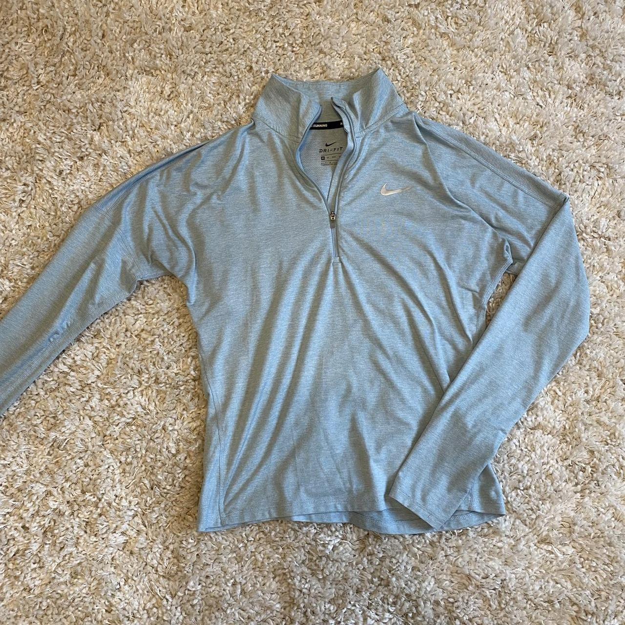 Nike dry-fit blue quarter zip - worn a few times,... - Depop