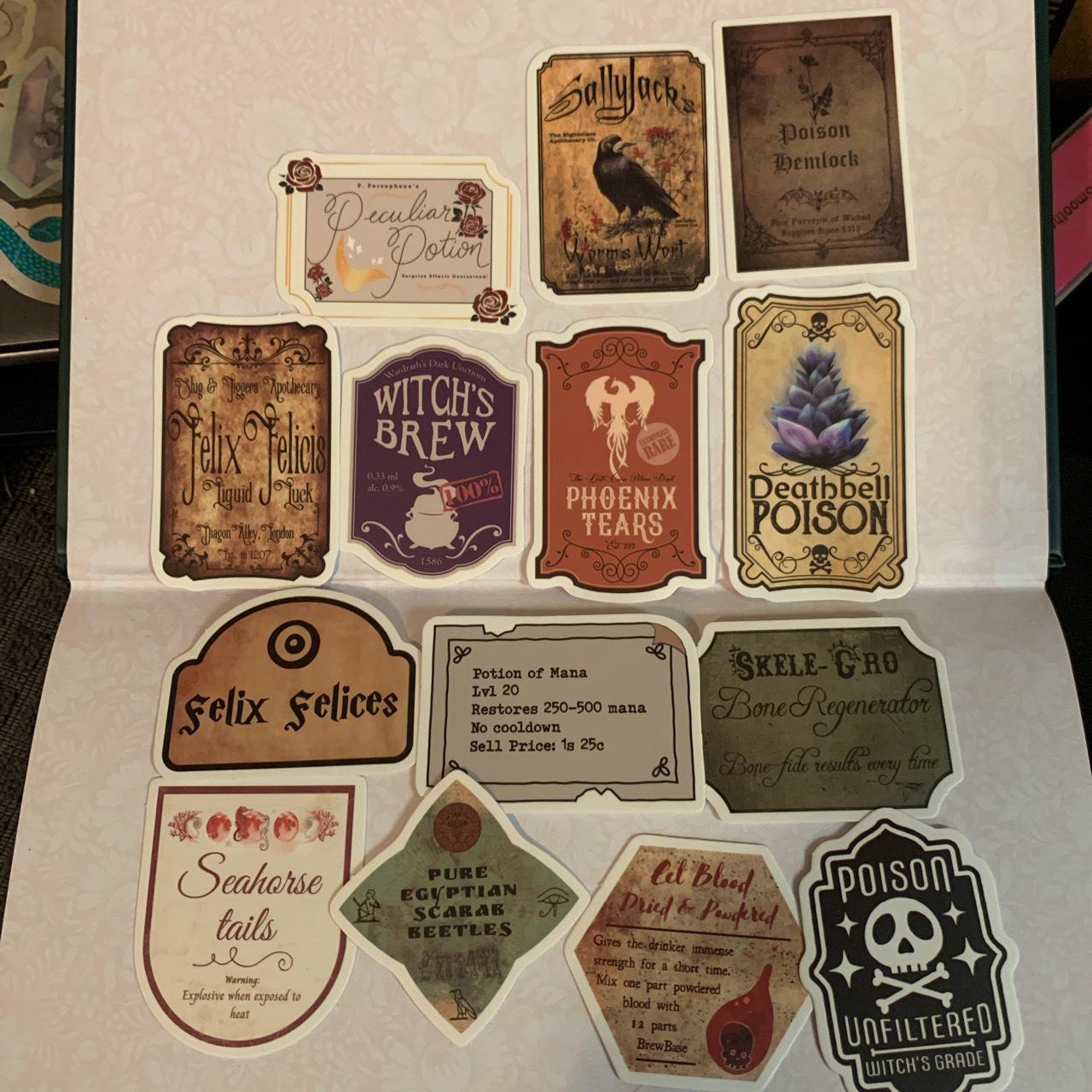 sticker pack of spooky labels - Depop