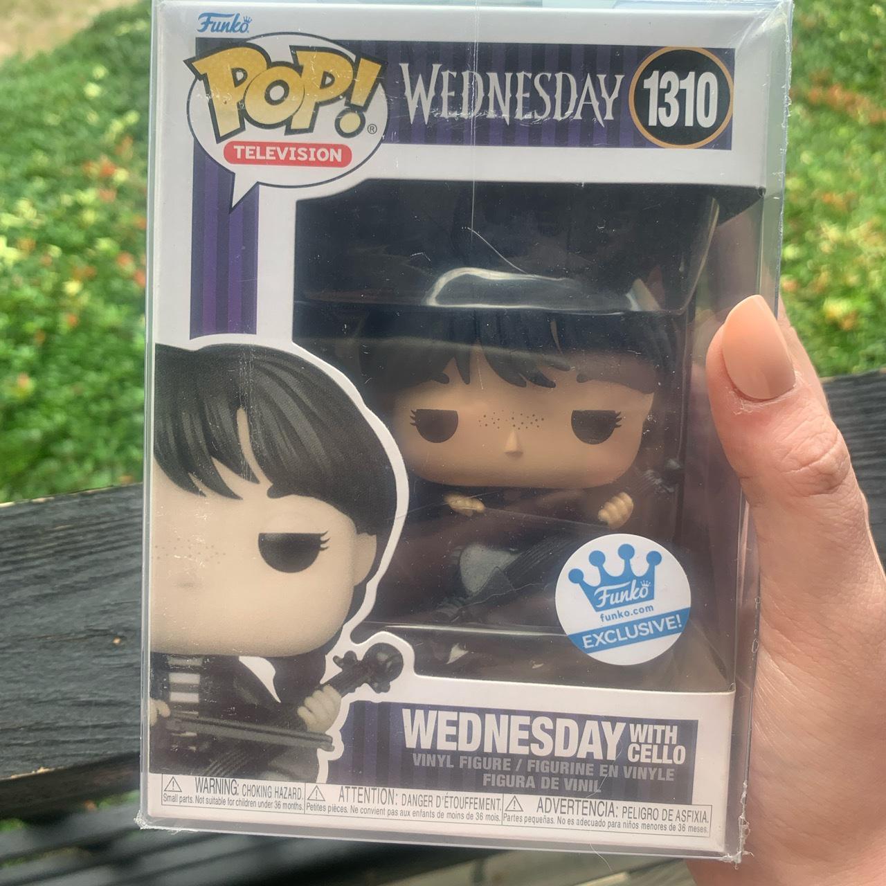 unopened wednesday addams funko pop with cello - Depop