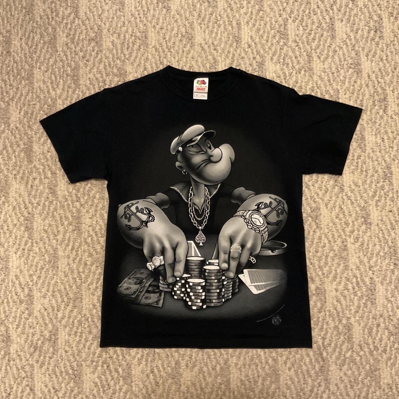 Vintage 00s Y2K Popeye “gangsta” tee Size... - Depop