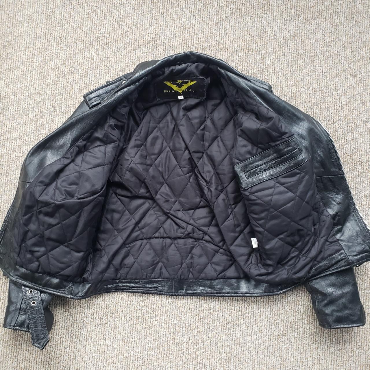 Classic Black Leather Motorcycle Jacket Perfecto... - Depop