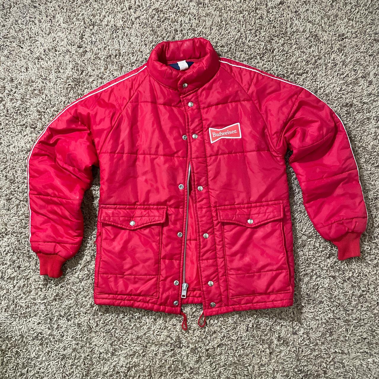 Budweiser small-medium size puffer jacket perfect... - Depop