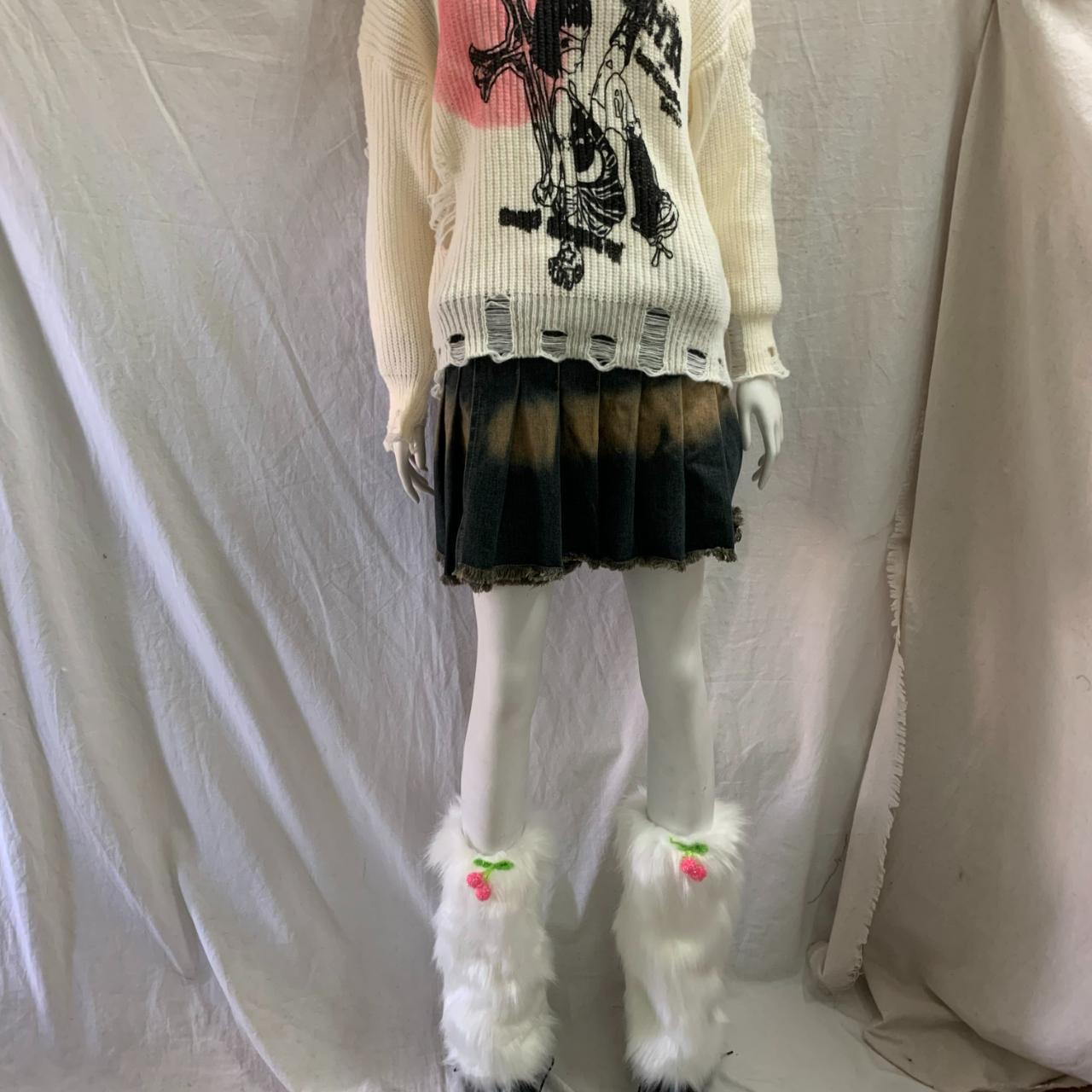 00S punk print punk top, white rock sweater(Top... - Depop