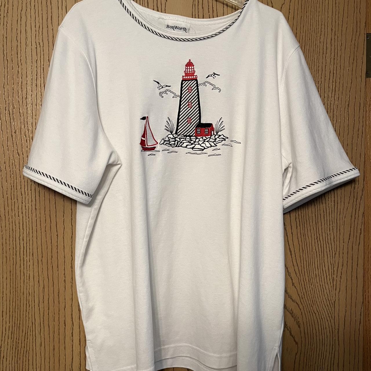 Bonworth seagulls and lighthouse shirt - Depop