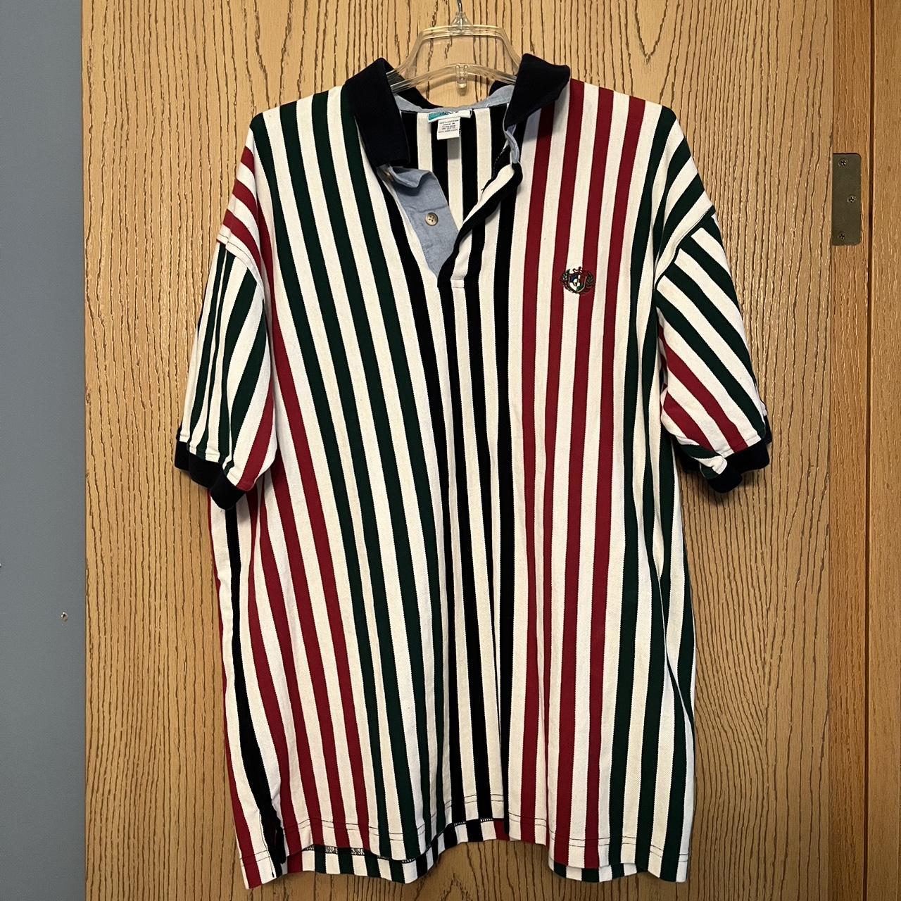 Vintage 90’s Red black and green polo - Depop