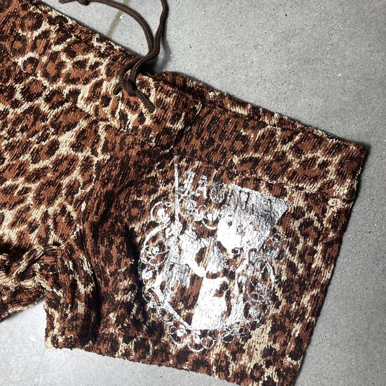 Gyaru leopard terry cloth sliver graphic printed... - Depop