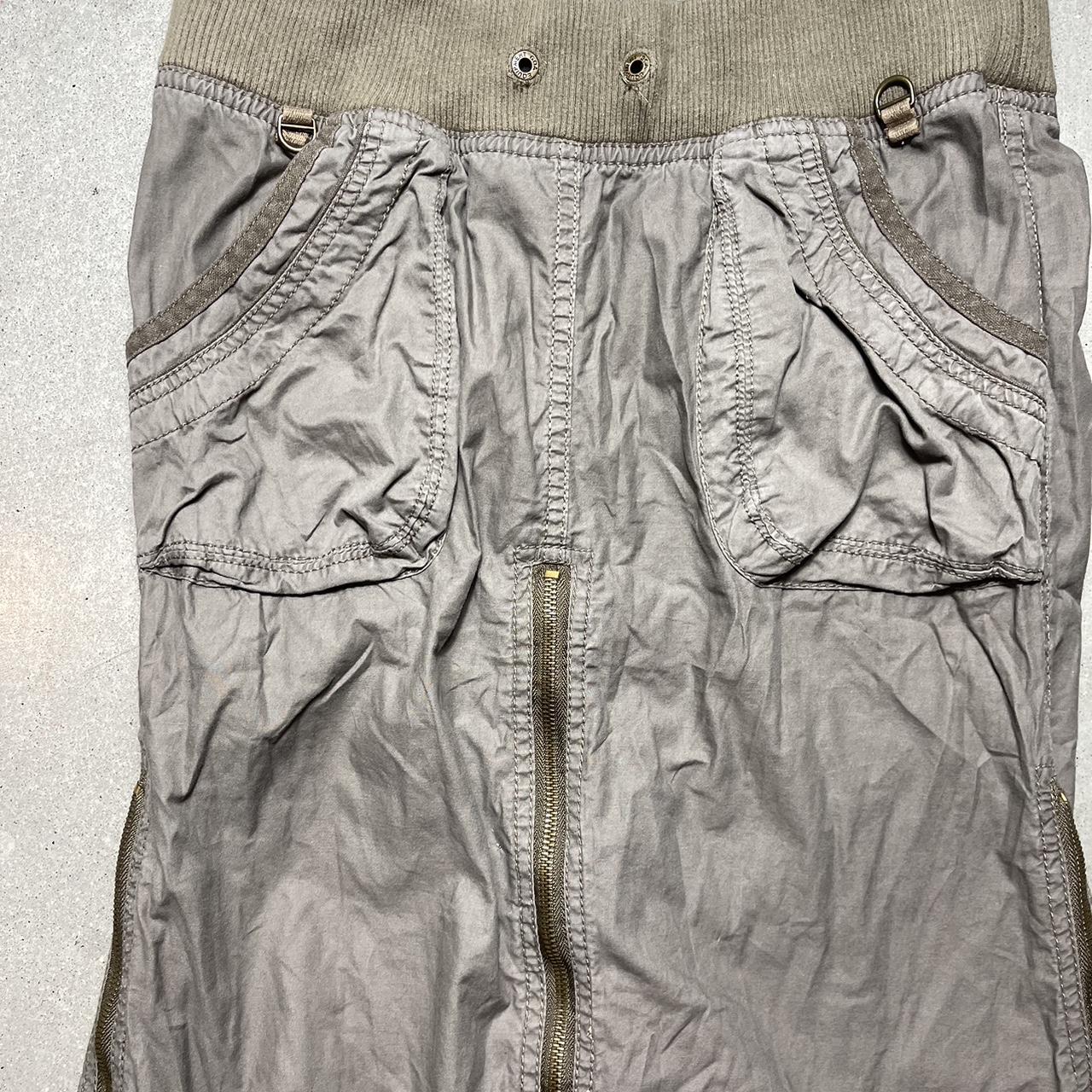GOA Gyaru cargo khaki pockets zipper max long... - Depop