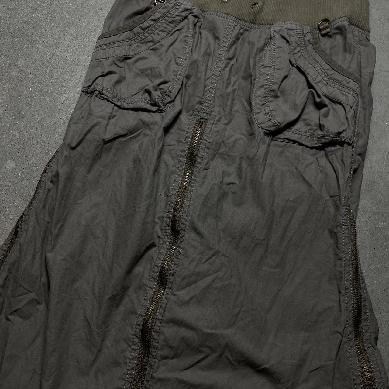 GOA Gyaru cargo khaki pockets zipper max long... - Depop