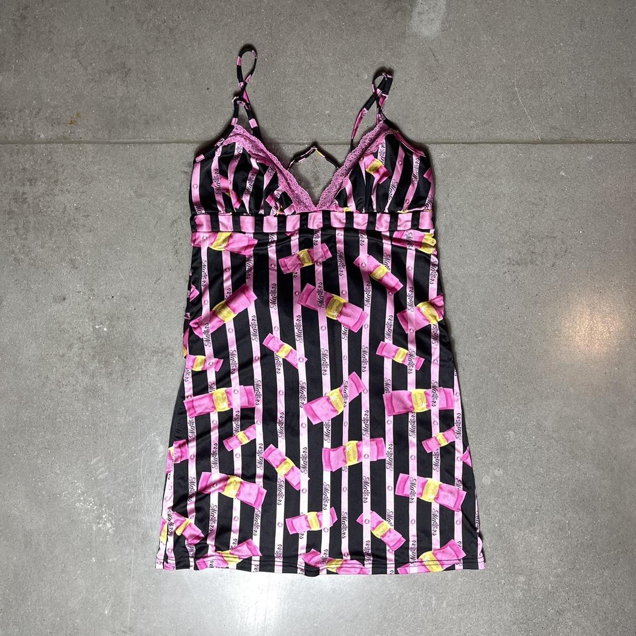 Ma*rs bow stripe printed mini dress Has cute double... - Depop