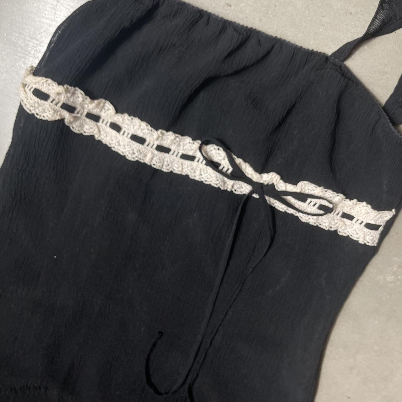 Gyaru bandage bow detail cute black mini dress Size... - Depop