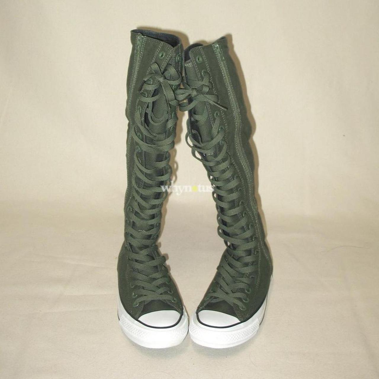 Converse army green knee high boots This pair has... | Depop
