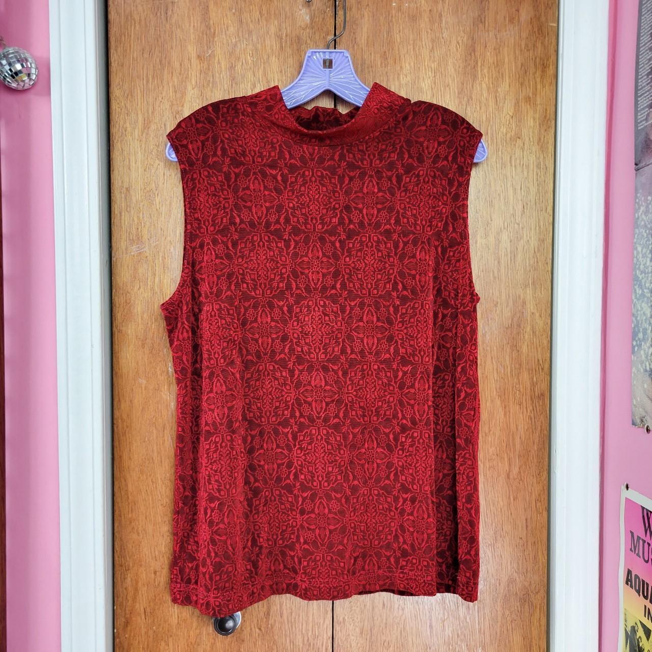 Y2K red stretchy top ️ Vintage Y2K red stretchy... - Depop