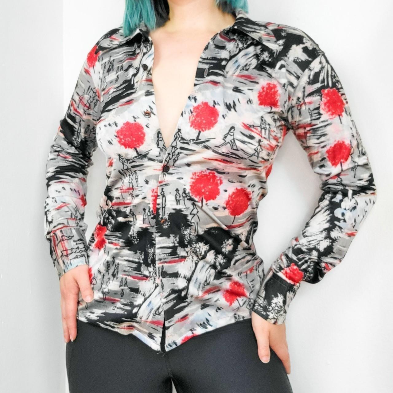 Vintage 70s printed blouse ️ Vintage 1970s artsy... | Depop