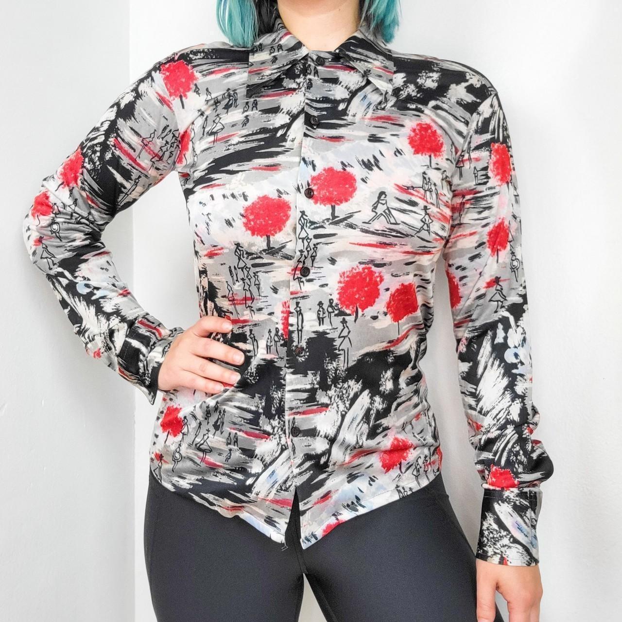 Vintage 70s printed blouse ️ Vintage 1970s artsy... | Depop